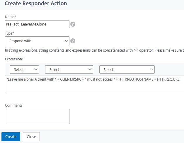 Responder policies – Wonderkitchen, the Citrix NetScaler cook book