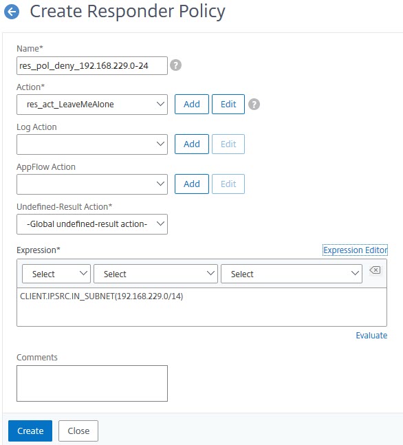 Responder policies – Wonderkitchen, the Citrix NetScaler cook book